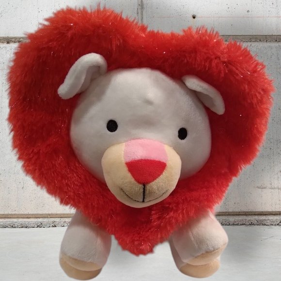 Hallmark | Toys | Hallmark White Lion Red Heart Shaped Mane 9plush ...